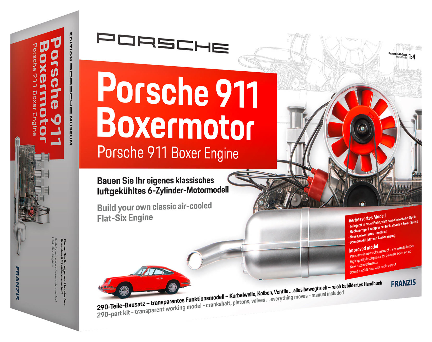 Franzis Porsche 911 boxermotor modell - Bázismotor